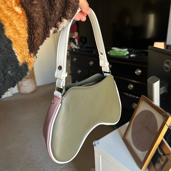 EGO | Bags | Ego Green And Pink Shoulder Asymmetrical Bag With Elegant ...